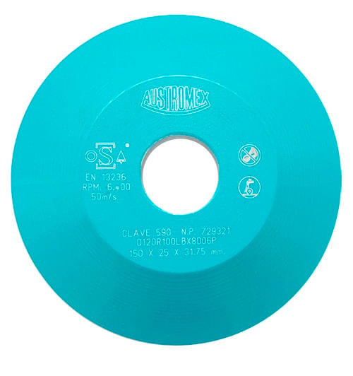 Rueda de diamante CBN,Espesor 1",Diámetro 6", concentracion 100,Barreno ...