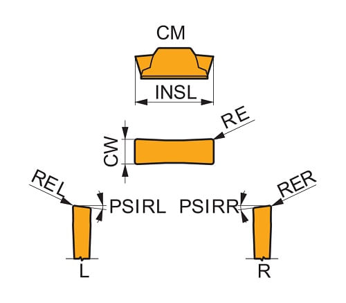 Inserto de torneado 16.4 mm de longitud con un ancho de corte de 4 mm y ...