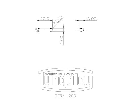 Inserto para ranurado DTR4-200, Grado AH725